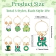 6Pcs 6 Styles Saint Patrick's Day Alloy Enamel Glass Wine Glass Charms ...