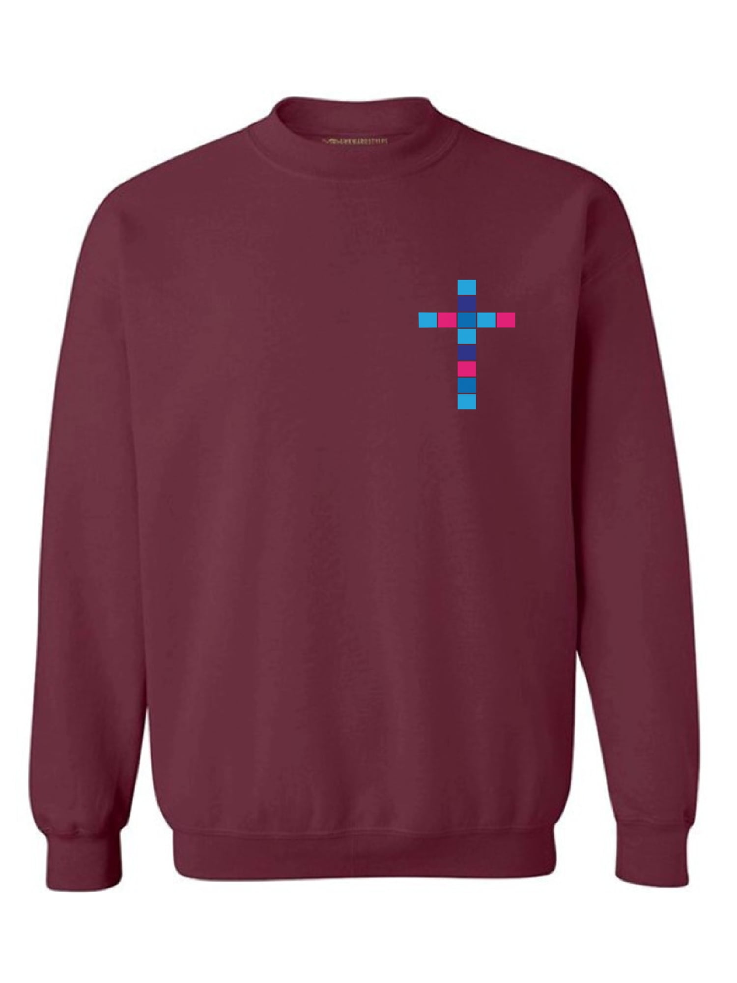 Awkward Styles Pink and Blue Cross Unisex Crewnecks Christian Crewneck ...