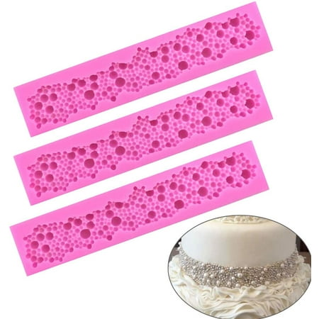 3 PACK Silicone Round Pearls Bubbles Cake Moulds Mats Sugar Chocolate ...