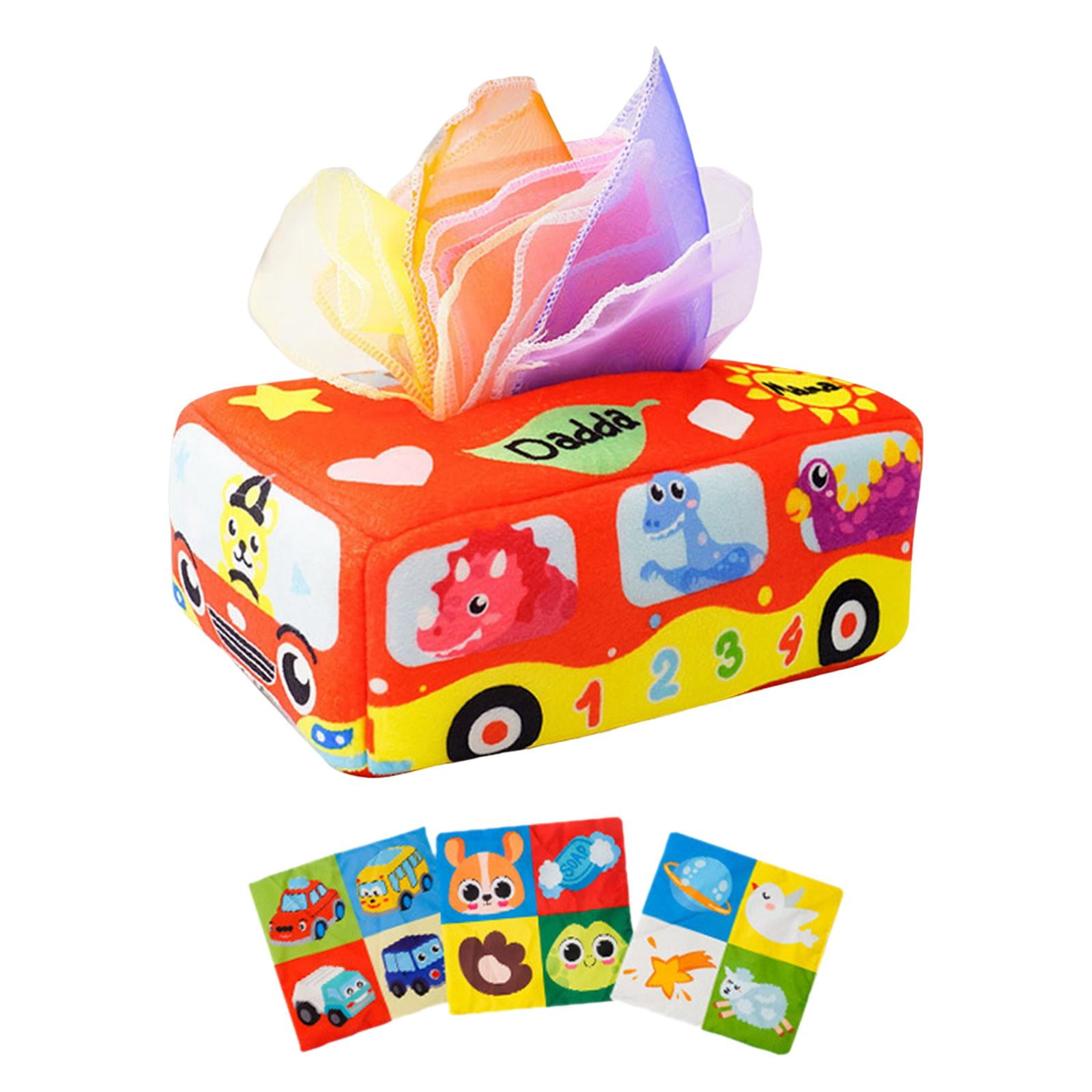 Montessori Sensory Pull Along Caja de pañuelos para niños pequeños ...