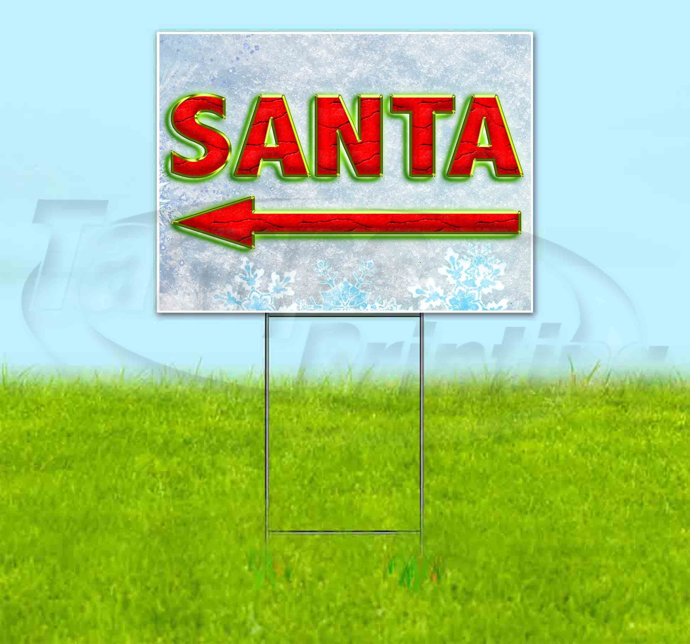Santa Arrow (18" x 24") Yard Sign, Includes Metal Step Stake - Walmart.com