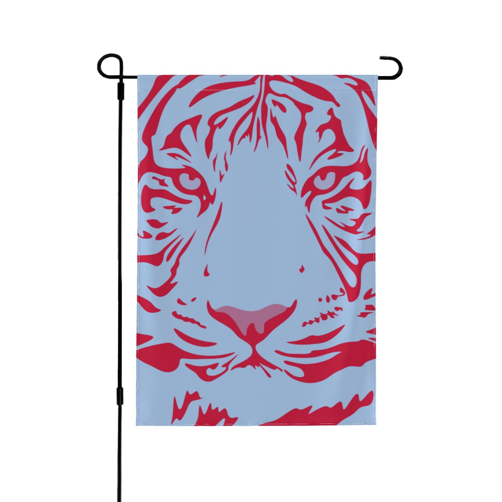 ZNDUO Gray Tiger Red Stripes Pattern Garden Flag, 28"x40" Double Sided ...