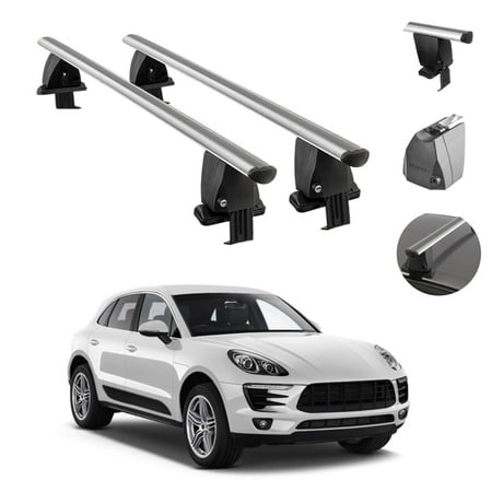 Silver Smooth Top Roof Rack Crossbar Luggage Carrier For Porsche Macan ...