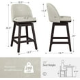 Dycanpo Swivel Bar Stools Set of 3, 26" Counter Stools with Back ...