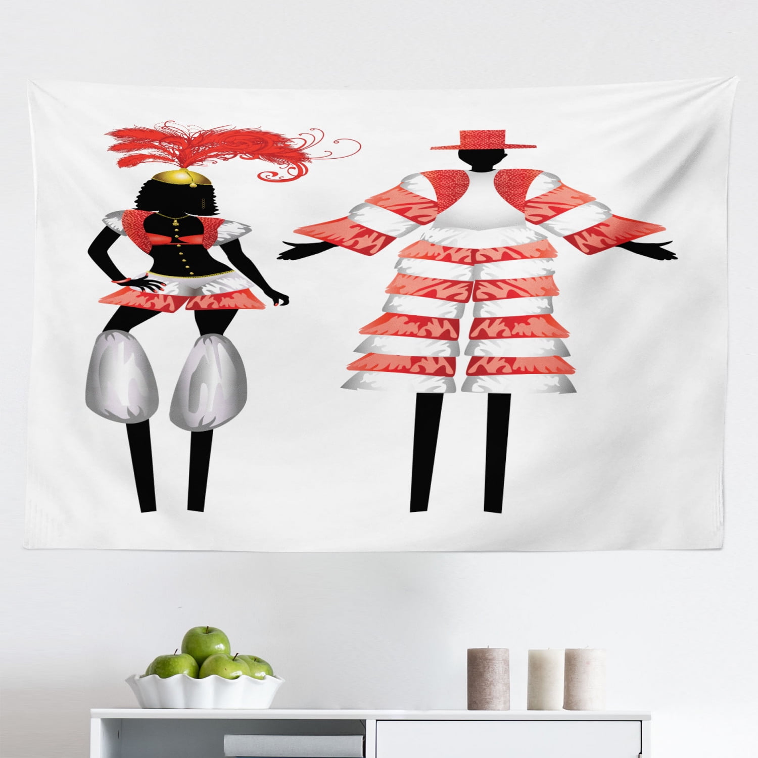 Circus Tapestry, Single Clown Face with Colorful Sunburst Effect ...