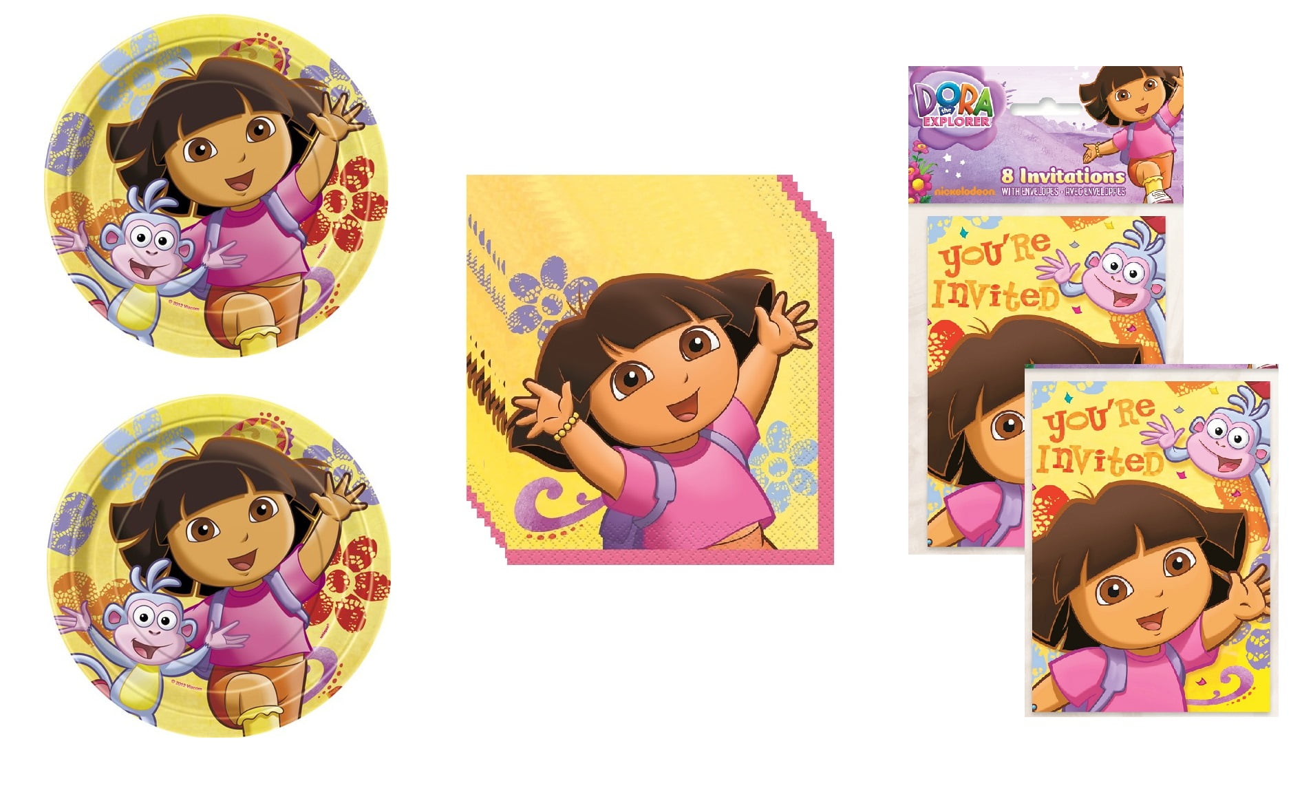 Dora the Explorer Birthday Party Supplies Bundle Pack for 16 includes ...