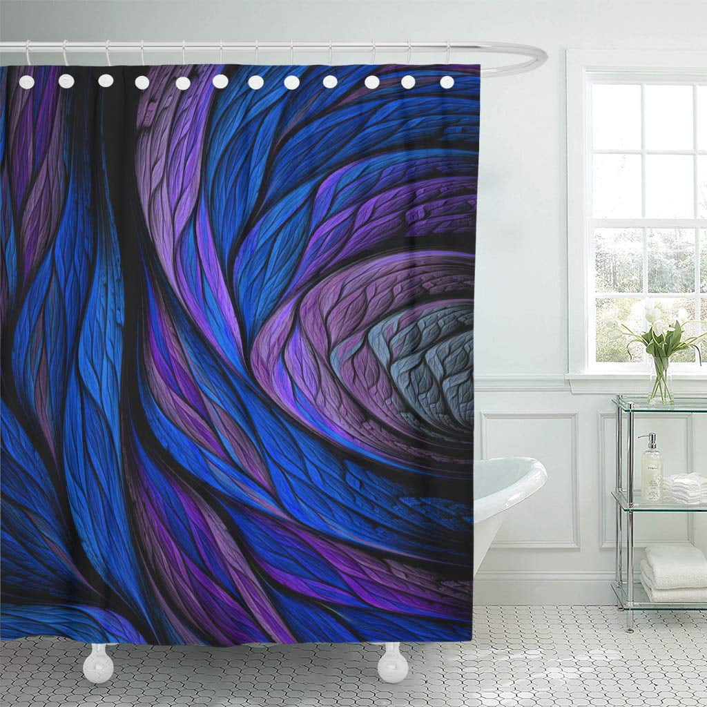 Ksadk Abstract Colorful Blue And Violet Swirly Shapes On Black Fantasy