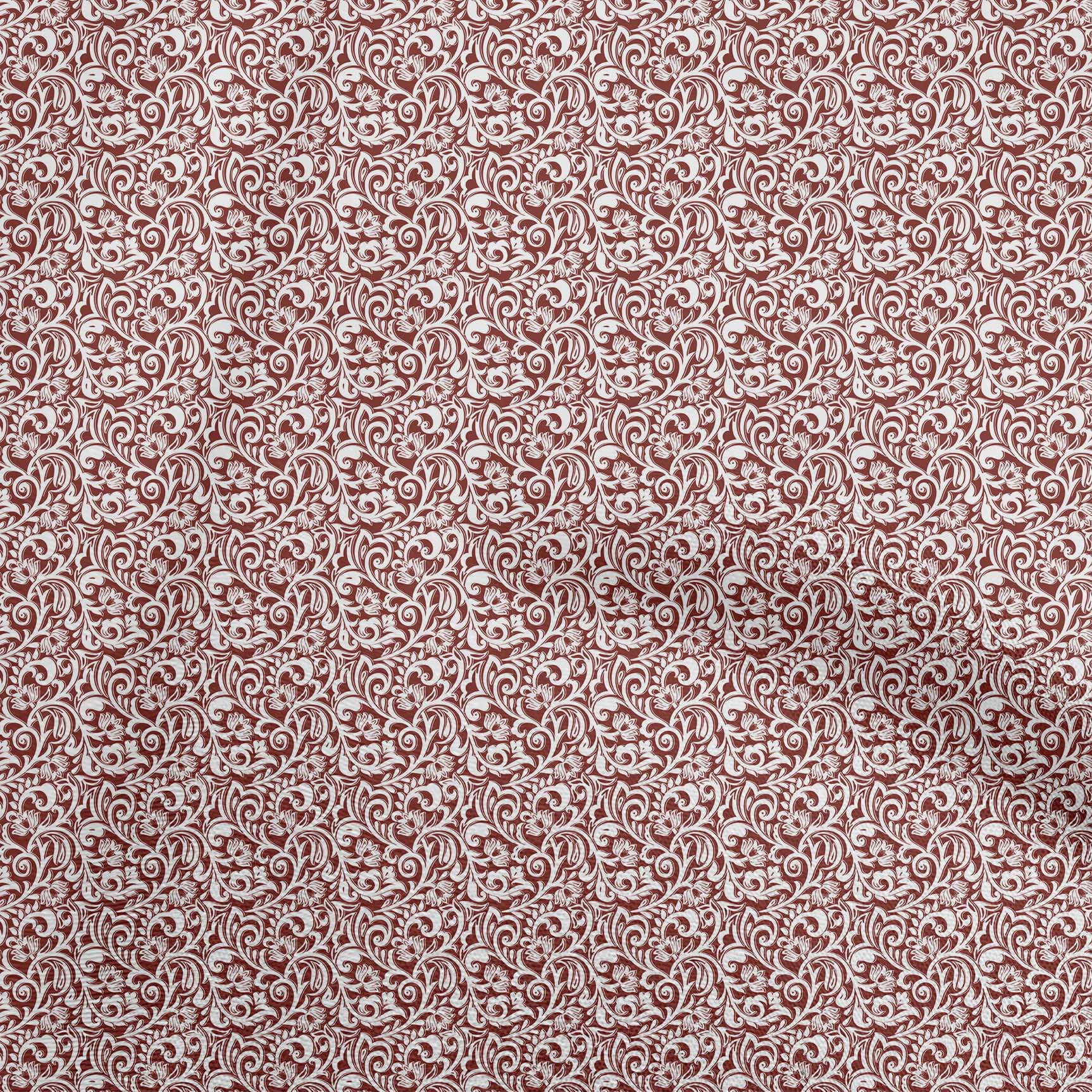 oneOone Silk Tabby Maroon Fabric Damask Fabric For Sewing Printed Craft ...