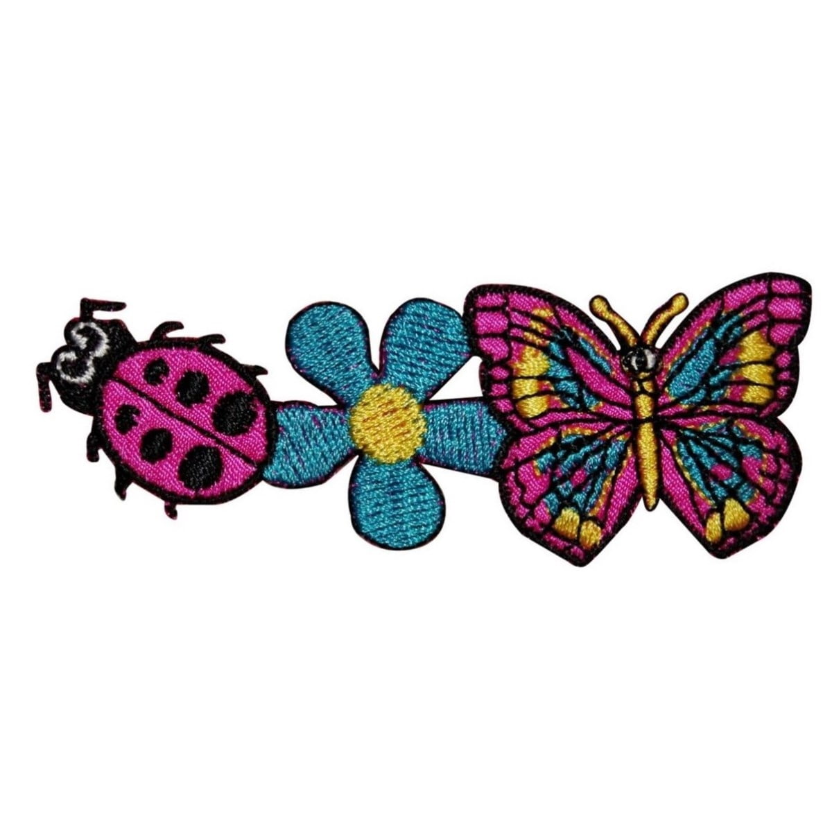 Hippie Lady Bug Flower Butterfly Patch Nature Craft Embroidered Iron On ...