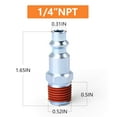 GASHER 1/4-Inch NPT Male Industrial Air Plug, Pneumatic Plugs 300PSI ...