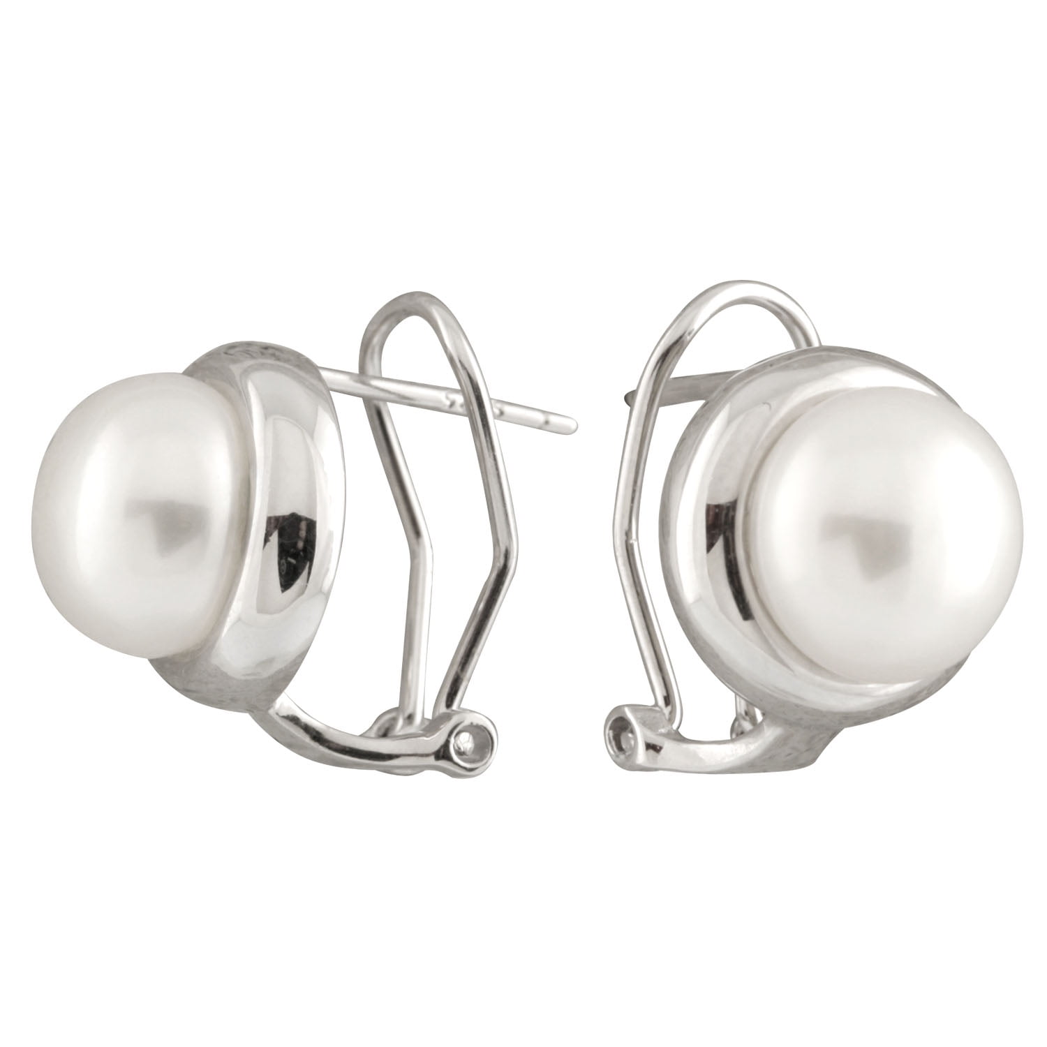925 Sterling SIlver Omega Clip Earrings 8.5-9mm Button Handpicked AA ...