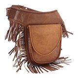 SHARO All Leather Fringed Adjustable Hip Bag - Walmart.com