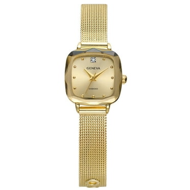 Jessica Simpson Ladies 34mm Gold Tone Crystal Accent Double Arm Bangle ...