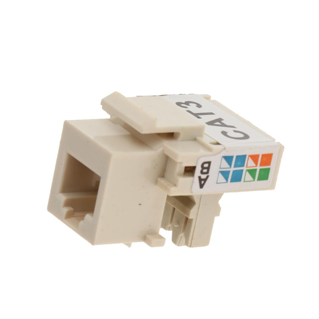 Snap En RJ11 4P4C Teléfono Modular Jack Socket Módulo Conector Blanco ...