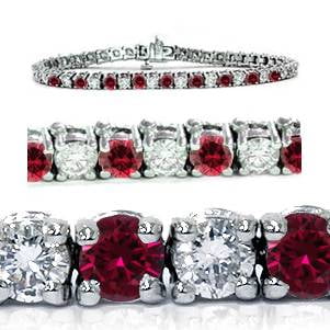 Click here for Pompeii3 7.00ct Ruby & White Diamond Tennis Bracel... prices