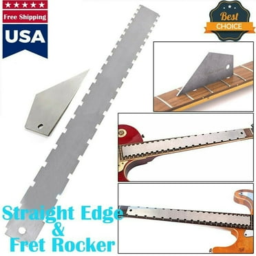 Notched Straight Edge and Fret Rocker Fretboard Ruler Bass Guitar Neck ...