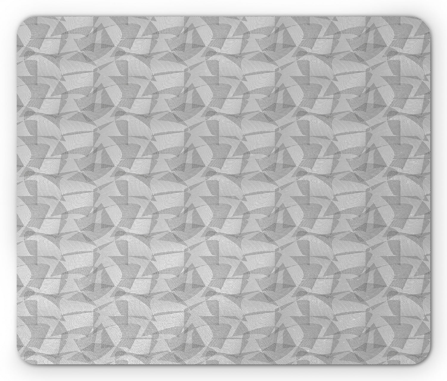 Abstract Mouse Pad, Curved Monochrome Lines in Surreal Cubism Inspired ...