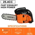 YNCE 25.4cc 2-Cycle Gas Chain Saw, 12 in Gas Powered Chainsaw, Handheld ...