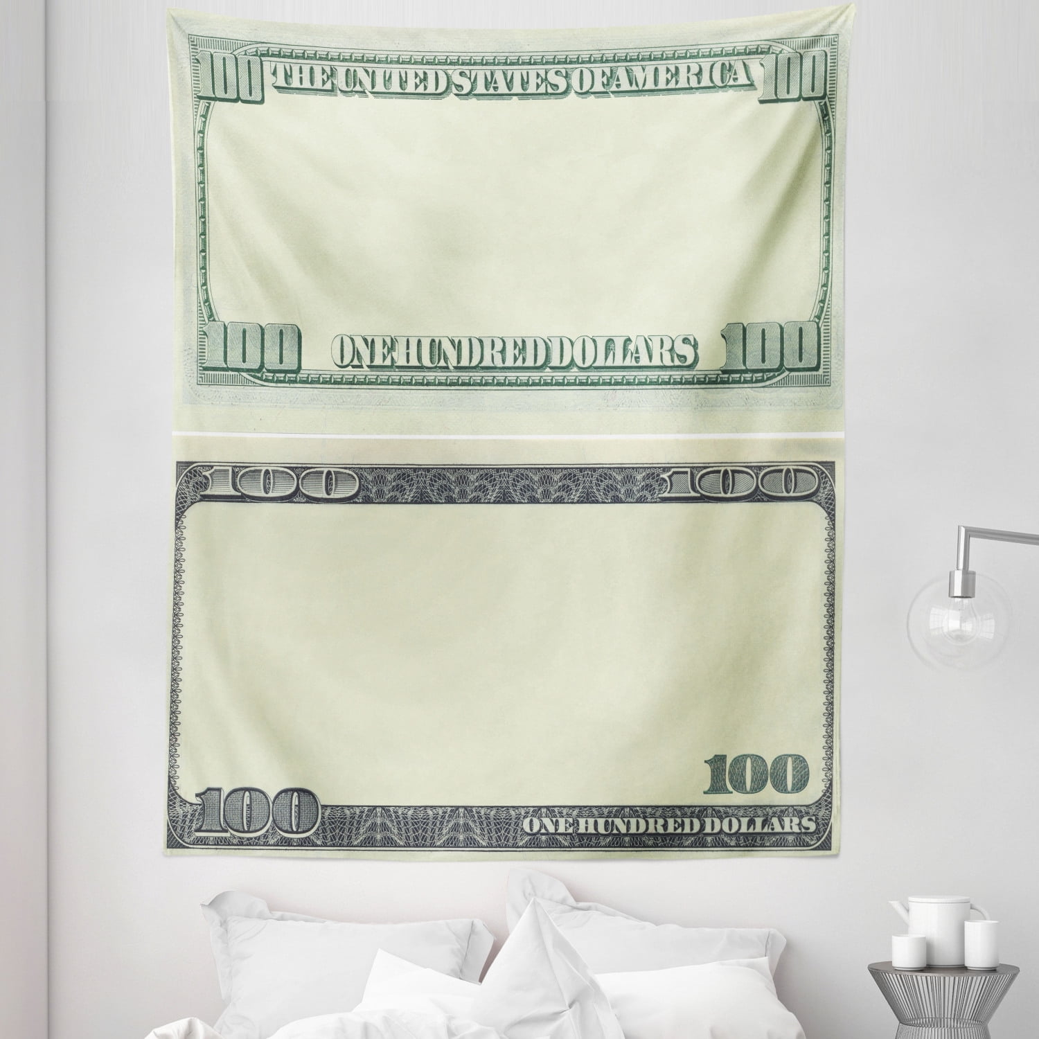 Money Tapestry, Hundred Dollar Bill Century Note Design American ...