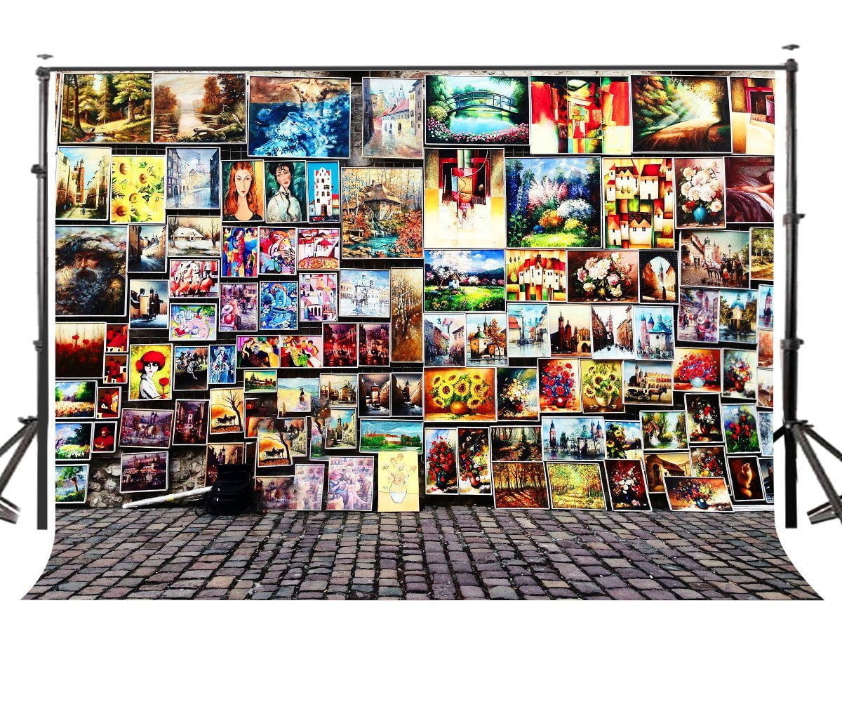 MOHome Photo Background 7x5ft Colorful Art Photo Wall Studio Backdrop ...