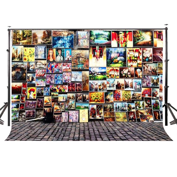 MOHome Photo Background 7x5ft Colorful Art Photo Wall Studio Backdrop ...