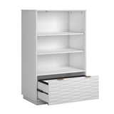 Sauder Morgan Main White Bookcase with Adjustable Shelves, Storage ...