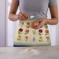 Colored Flowers Half Waist Apron Retro Pink Yellow Blue Floral Linen ...