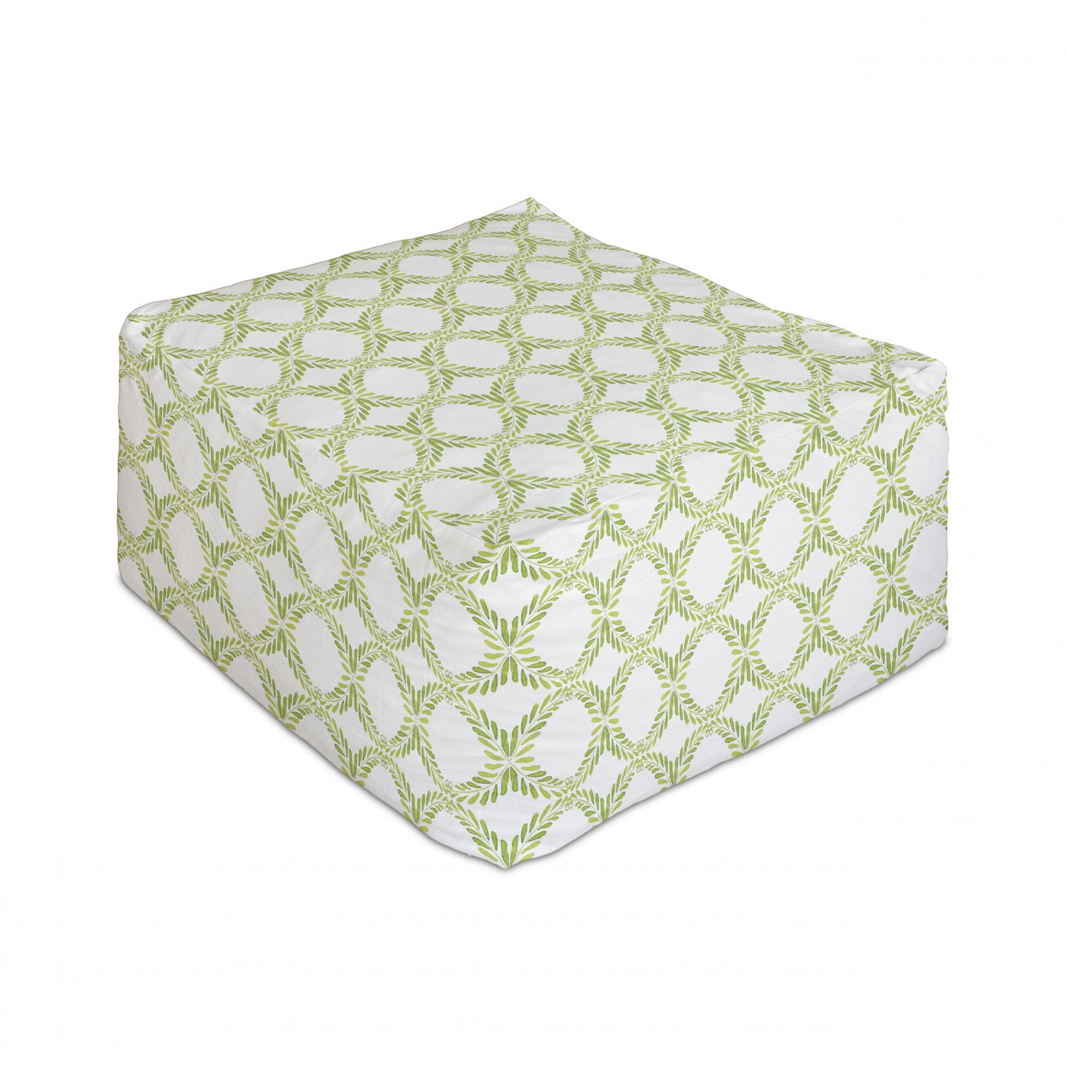 Floral Rectangle Pouf, Interpretations of Undivided Laurel Wreath in ...