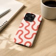 Abstract Red Wavy Tough Case for Apple iPhone, Dual-Layer Polycarbonate ...