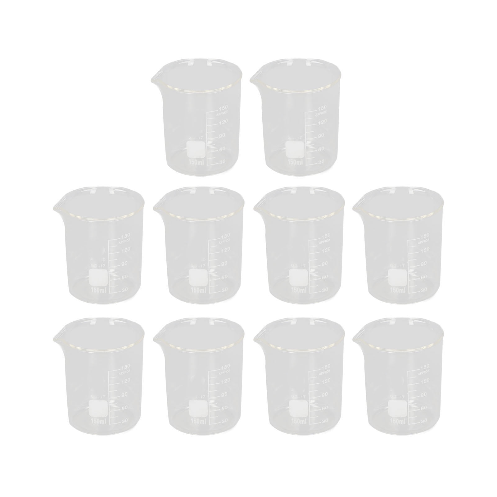 Vaso de precipitados de vidrio de 10 piezas, juego de vasos de precipitados de forma baja de ...
