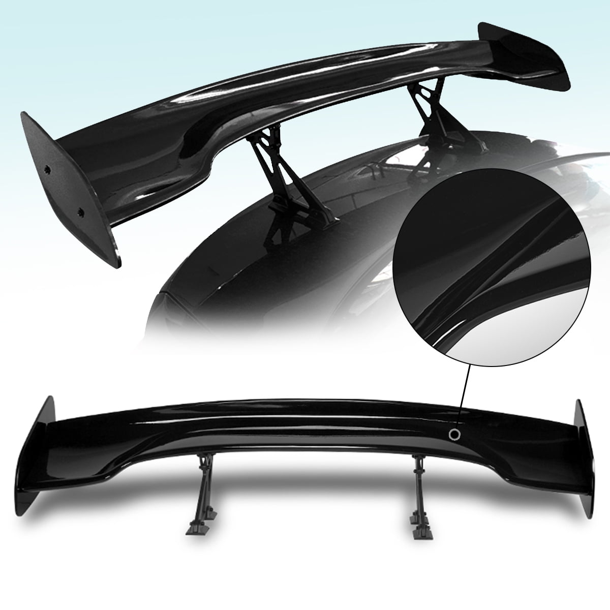 DNA Motoring 2-SPC-6803GT-PBK Universal 57inches ABS Plastic Adjustable ...