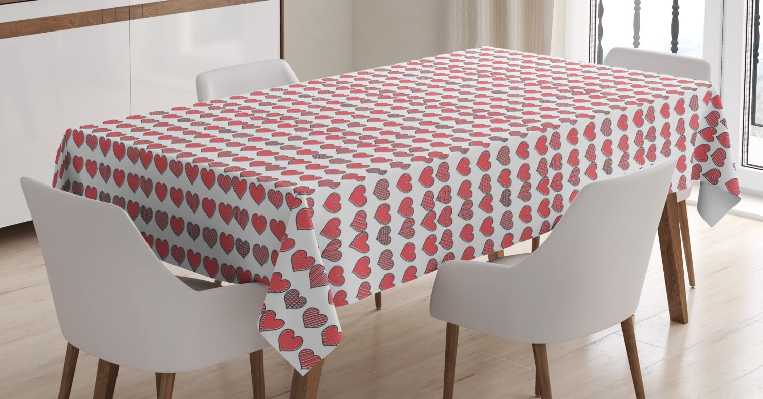 Ambesonne I Love You Tablecloth Rectangular Table Cover, Romance ...