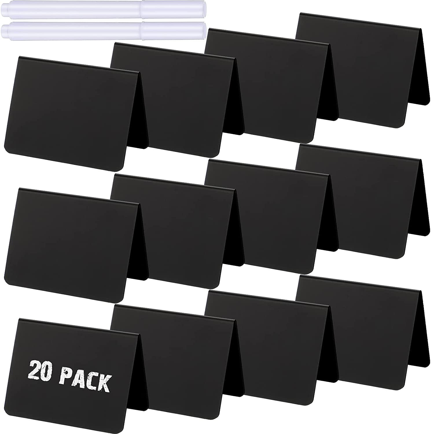 20 PiecesA-Shaped Chalkboard Tables Buffet Tags PVC Erasable ...