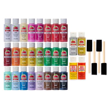 Apple Barrel Matte Finish Art Craft Acrylic Paint Set, 2 fl oz, 16 Pc ...