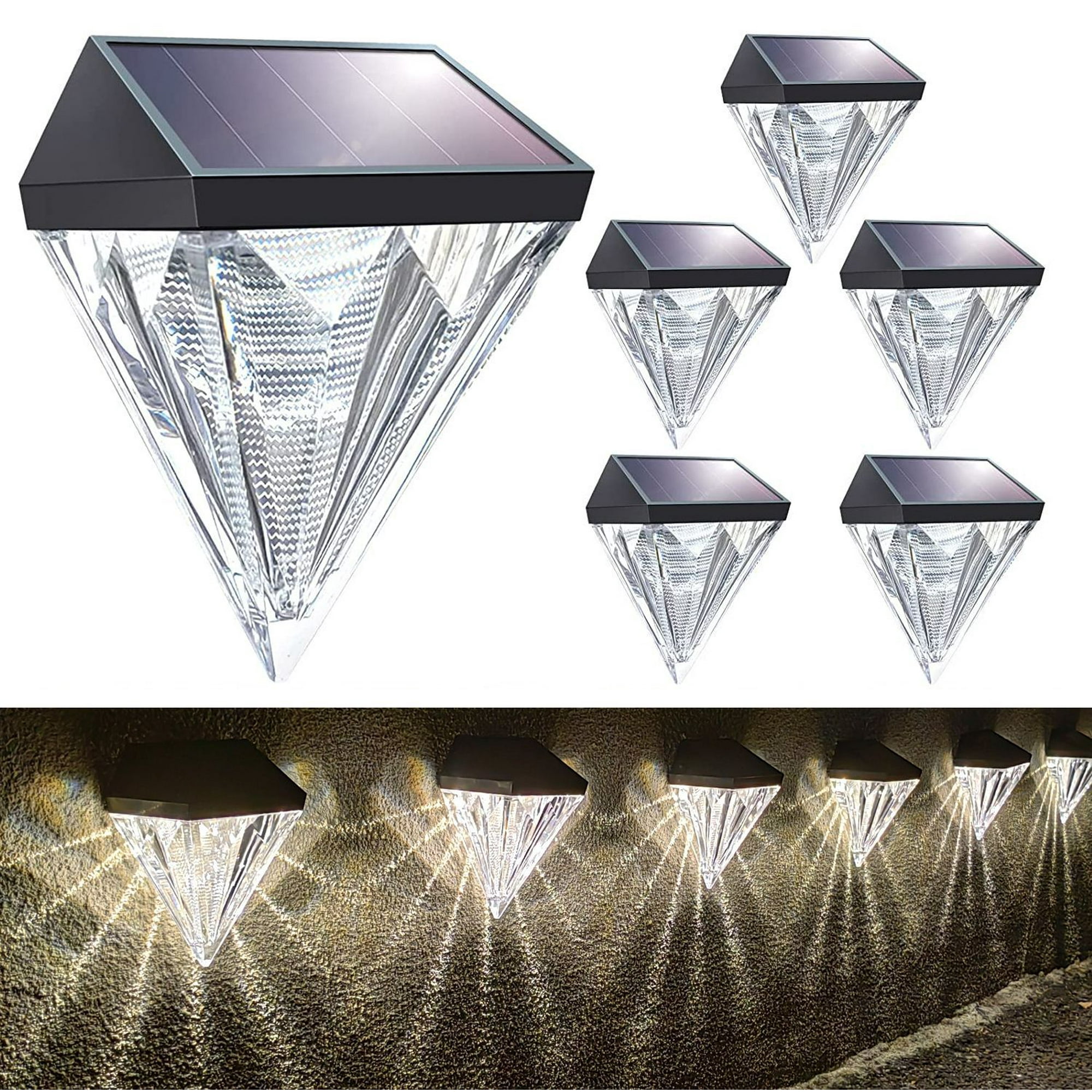 Click here for Amdohai 6 Pack Solar Deck Lights Diamond Figurine... prices