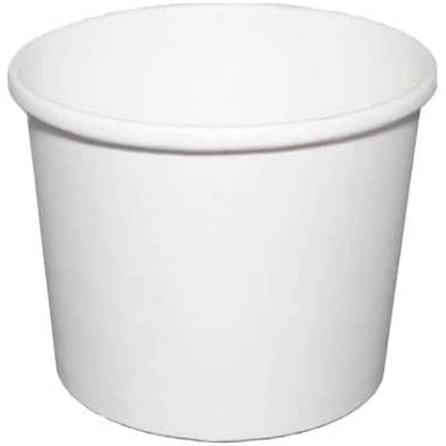EcoQuality [100 Count] 12 oz Disposable White Paper Soup Containers ...