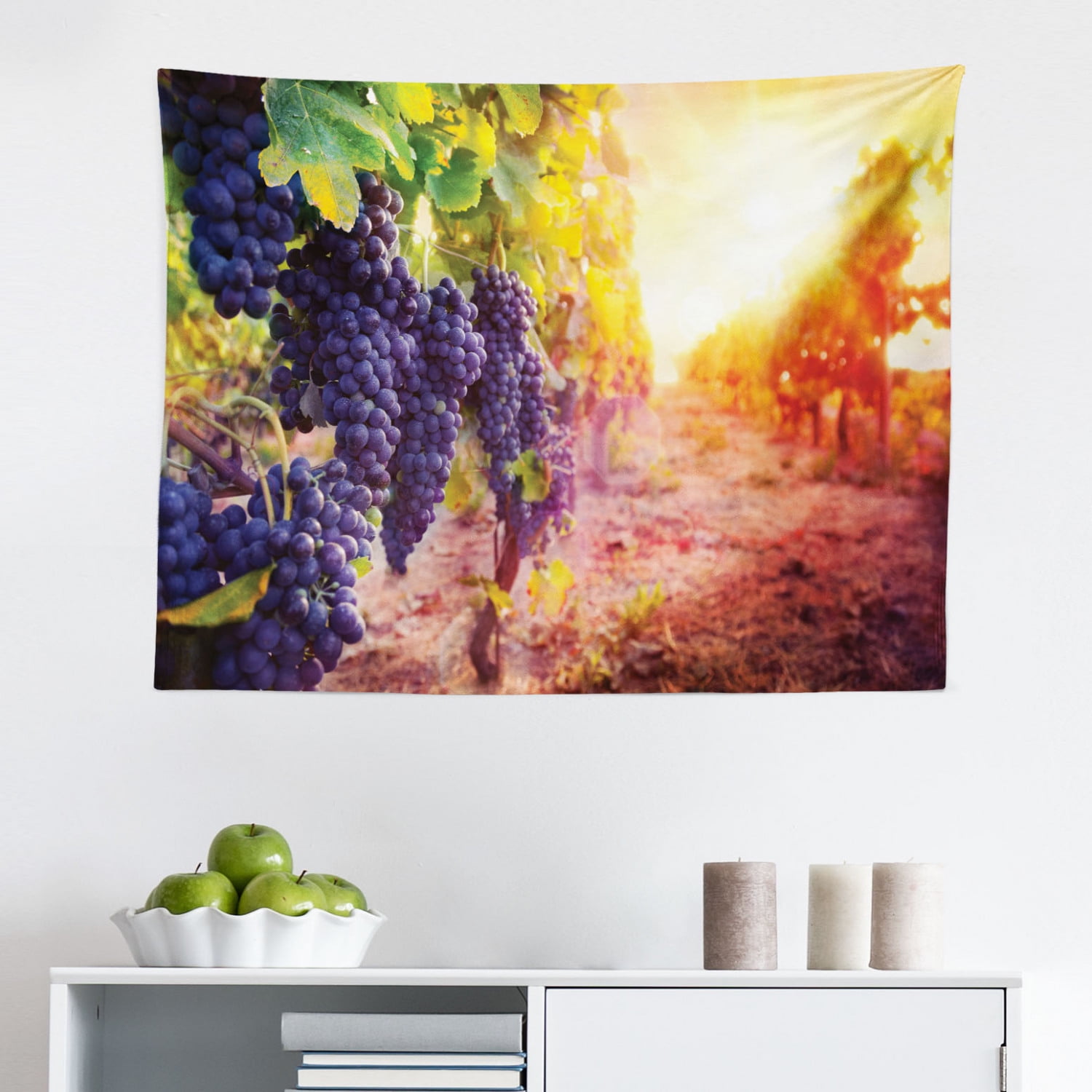Grape Tapestry, Bunch of Concorde Wine Fruits Blurred Backdrop Country ...