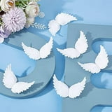 12PCS 3" 3D Mini White Feather Plastic Angel Wings Small Christmas Tree ...