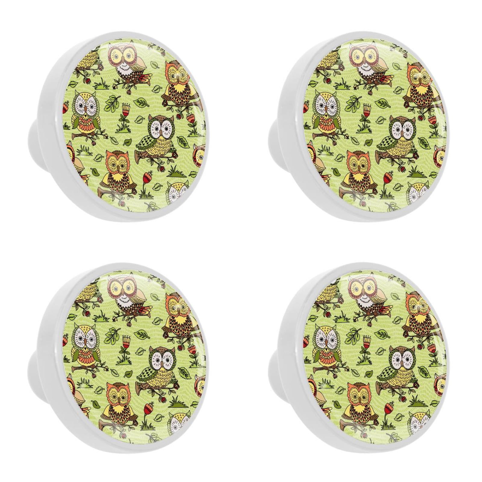 4 Pcs Owl Knobs for Kitchen Cabinet Cupboard Dresser Bookcase Drawer ...