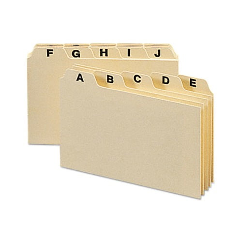 Manila Card Guides 1/5-Cut Top Tab, A to Z, 3 x 5, Manila, 25/Set ...