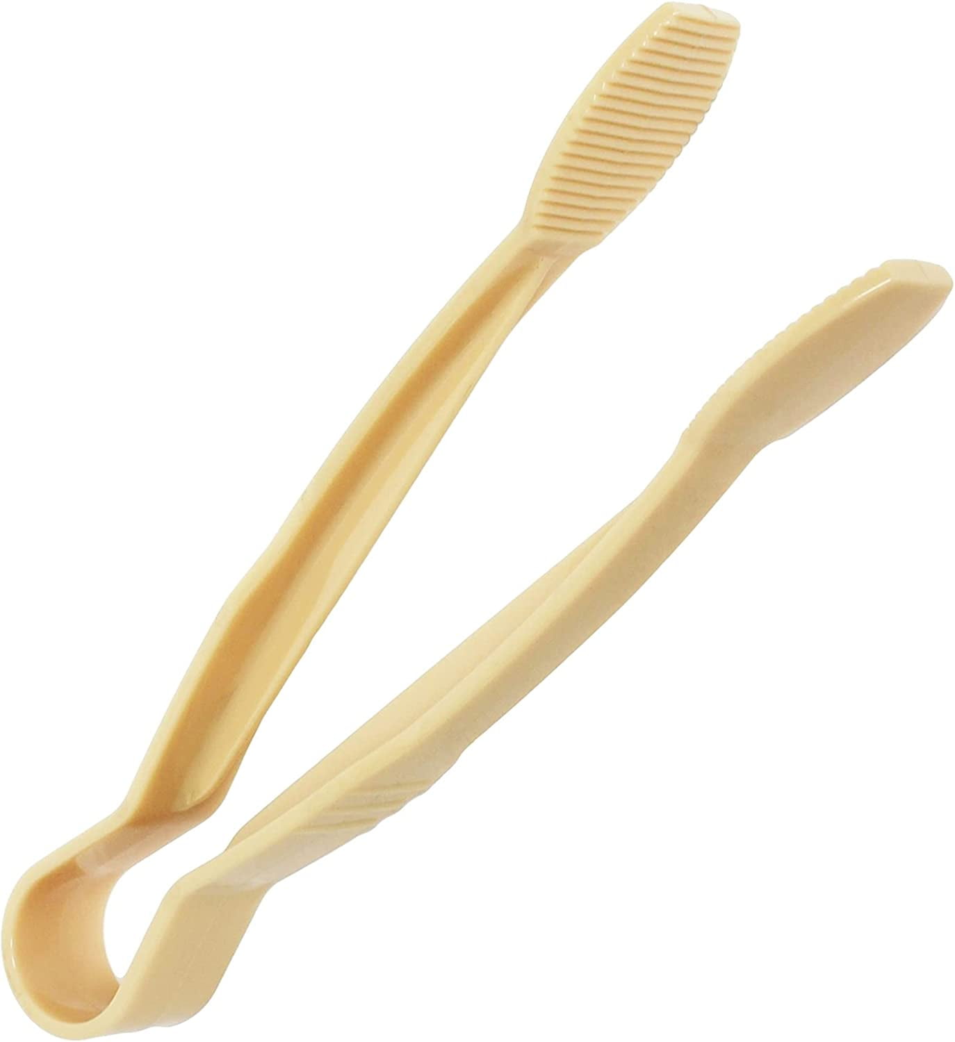 TrueCraftware - 9" Flat Grip Serving Tongs, Polycarbonate, Beige Color ...