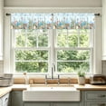 Coastal Coral Curtain Valance 2 Panel Nautical Anchor Kitchen Short ...