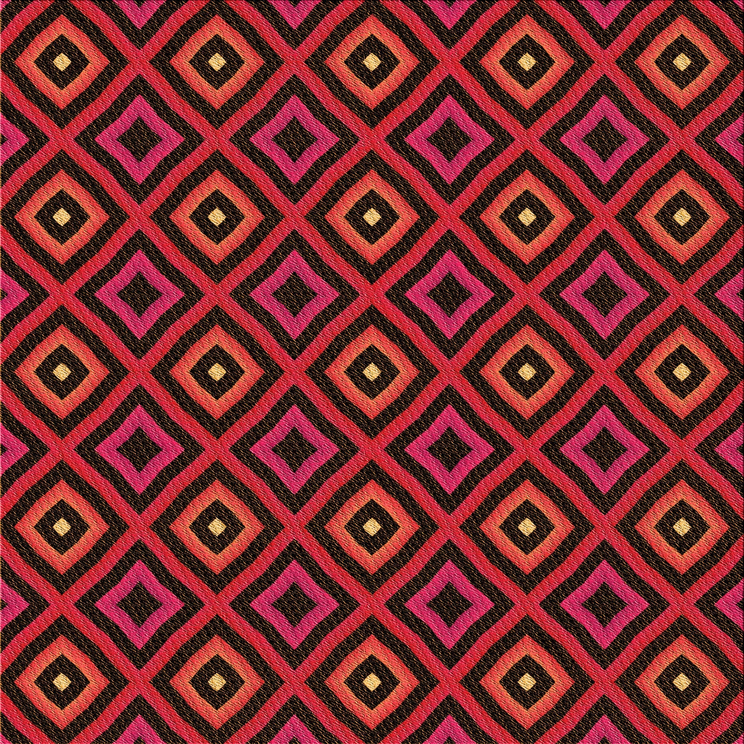 Ahgly Company Indoor Square Patterned Blood Red Brown Area Rugs, 6 ...