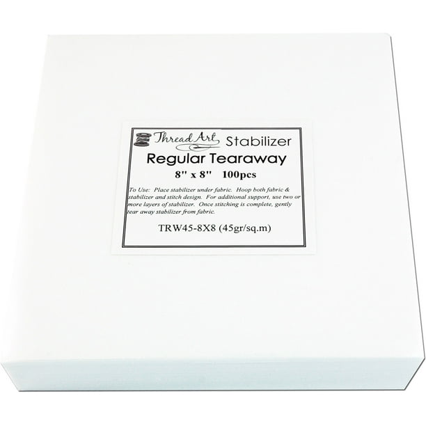 Tearaway Embroidery Stabilizer by Threadart | 1.6 oz Medium Weight | 8 ...
