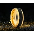 Metal Masters Mens Duo Tungsten Carbide Wedding Band Black Goldtone Ring Comfort-Fit 8mm 8.5 ...