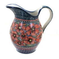 Blue Rose Polish Pottery Jungle Flower Pitcher - Walmart.com