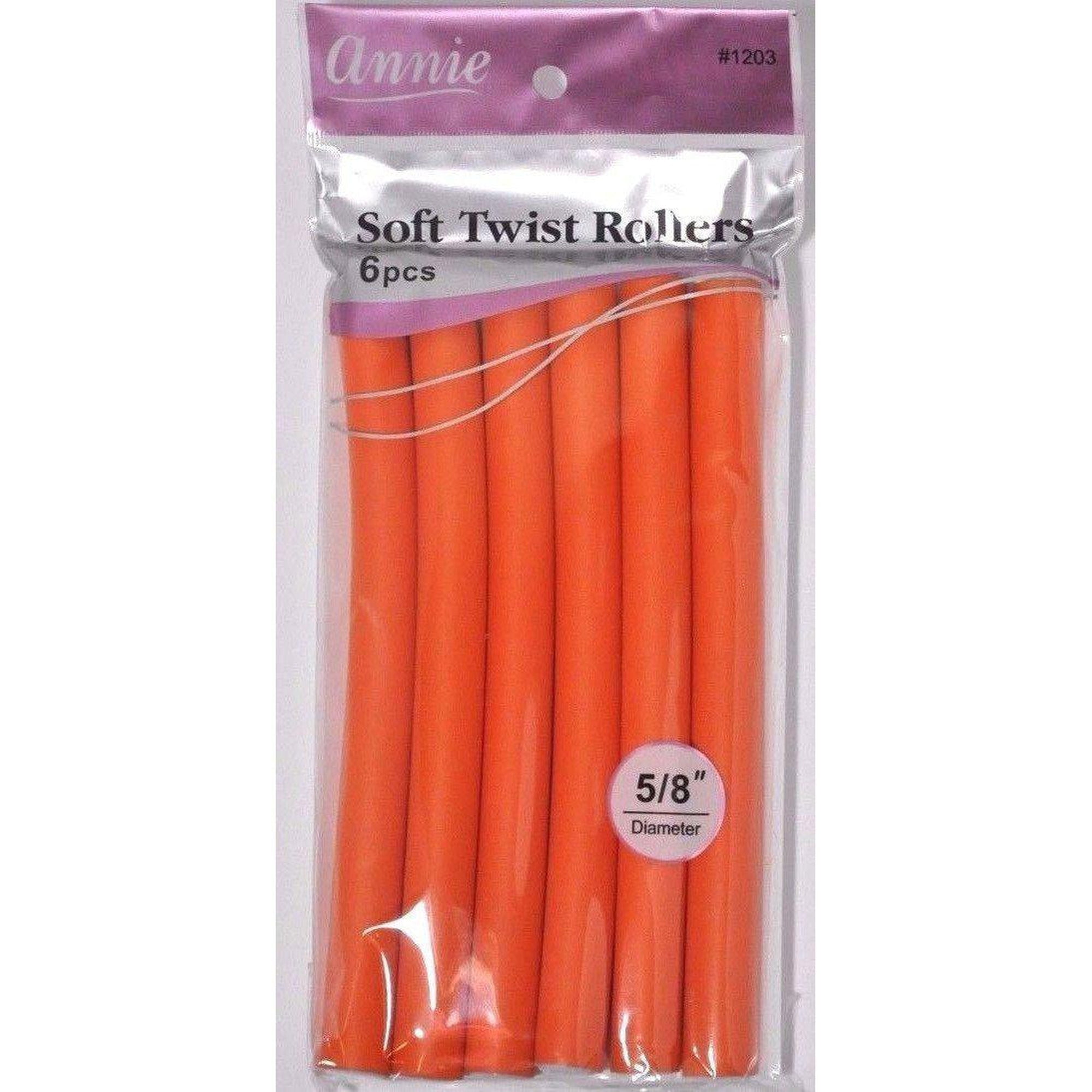 Annie Soft Twist Rollers 5/8" Orange 6ct Pack of 3 - Walmart.com