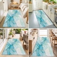 2x6ft Area Rug,Gradient Teal Marble Texture Washable Large Rugs Soft ...