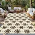 Bohemian Diamond Pattern Outdoor Rug 4x6 ft Boho Tribal Farmhouse Brown ...