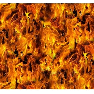 Cotton Flames Fire Border Print Cotton Fabric Print by the Yard CX6992 ...
